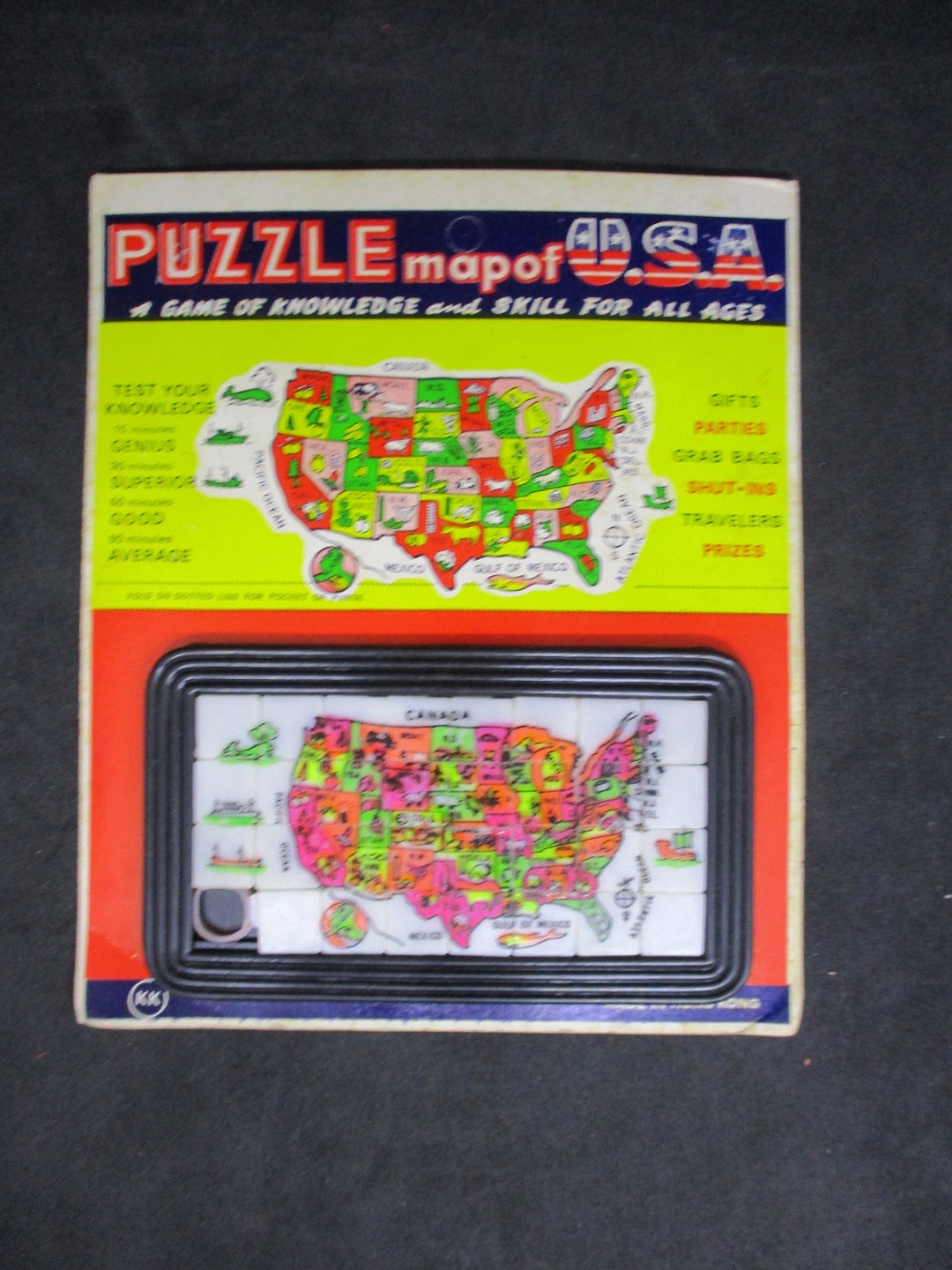 Puzzle Map of the USA - A Game of Knowledge (1960s) - Etsy