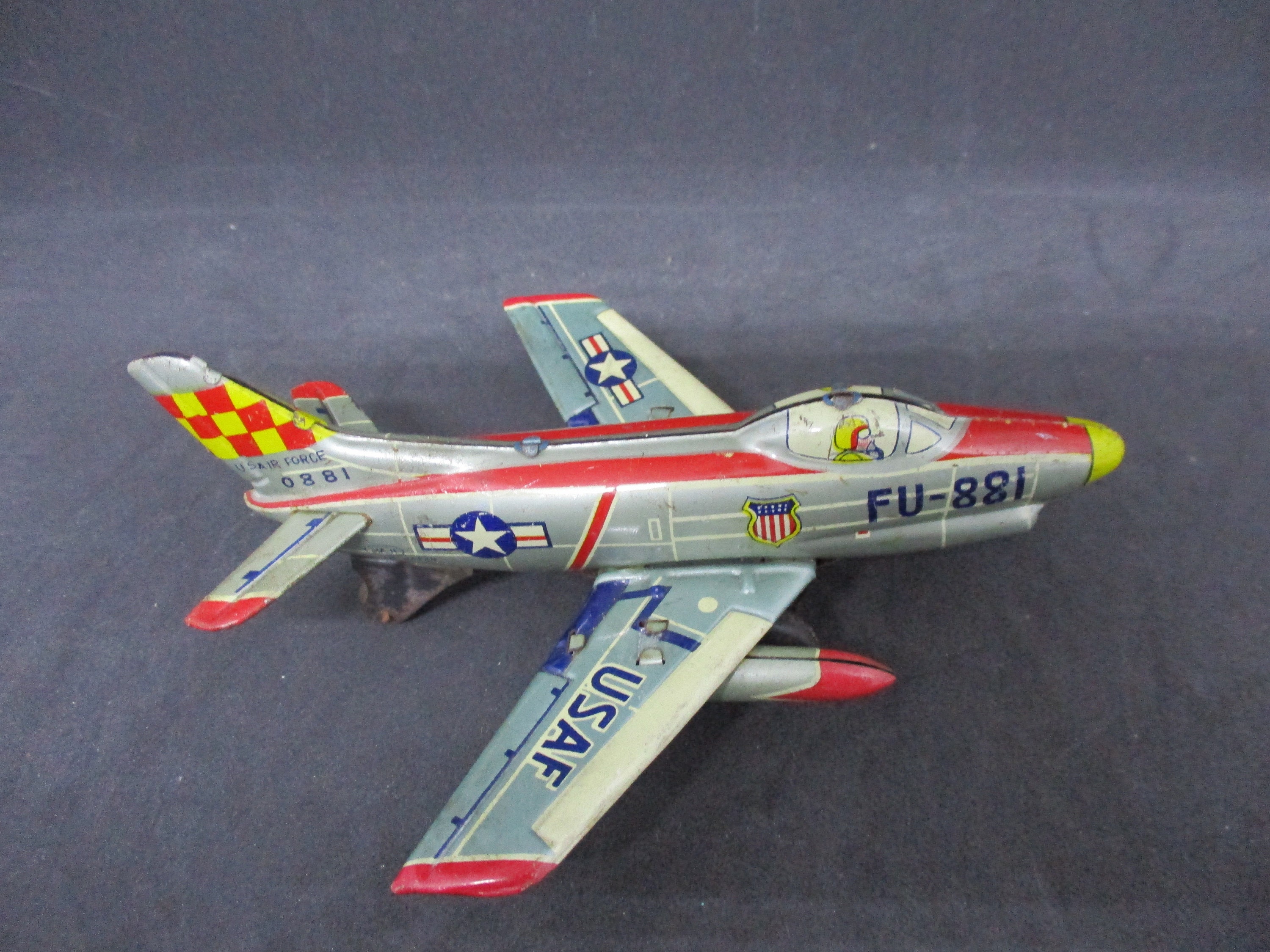 Haji Toys USAF FU-881 Tin Friction Toy Plane - Etsy