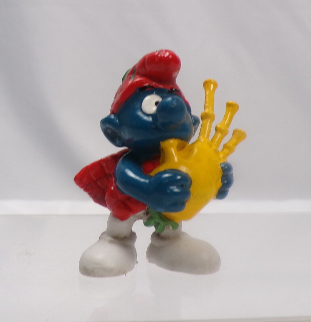 1978 Smurf PVC Figure With a Bagpipe - Etsy