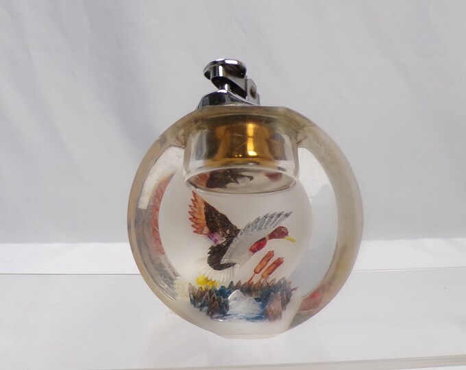 1950s Lucite Table Lighter With Flying Mallard Duck in Center - Etsy
