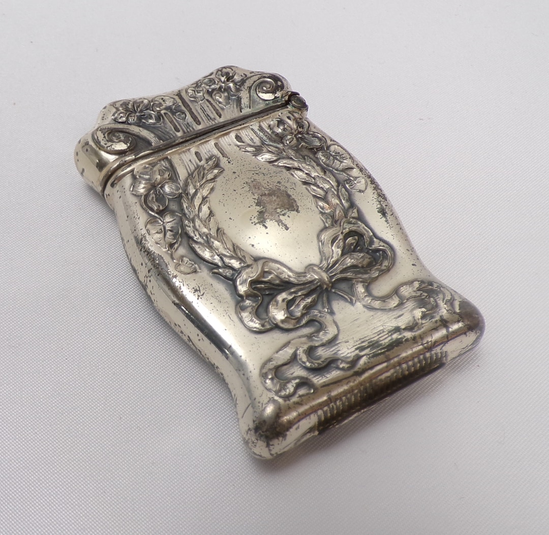19th Century Sterling Silver Match Case - Etsy