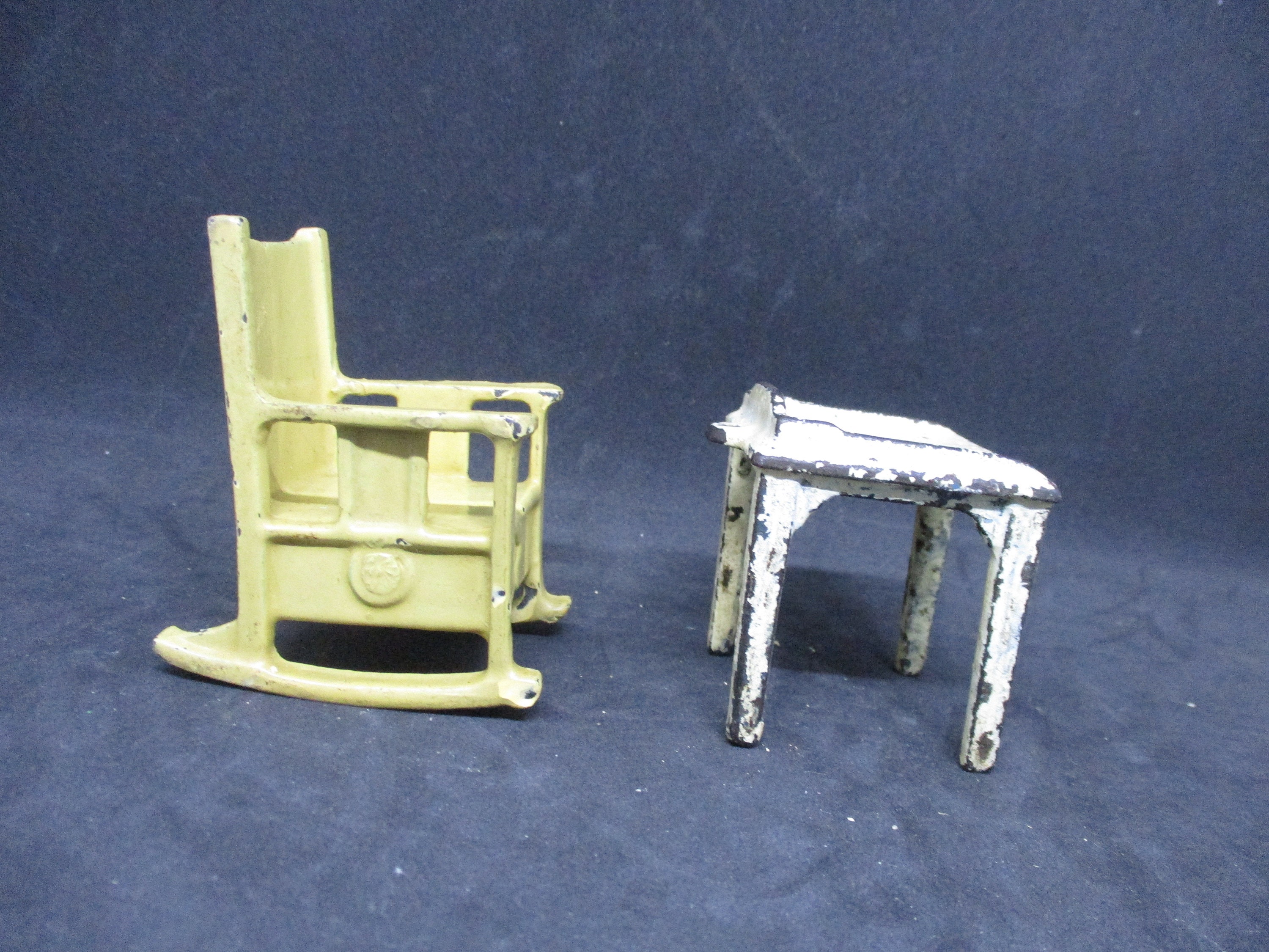 Prewar Cast Iron Toy Rocking Chair and Writing Table (1920s) - Etsy