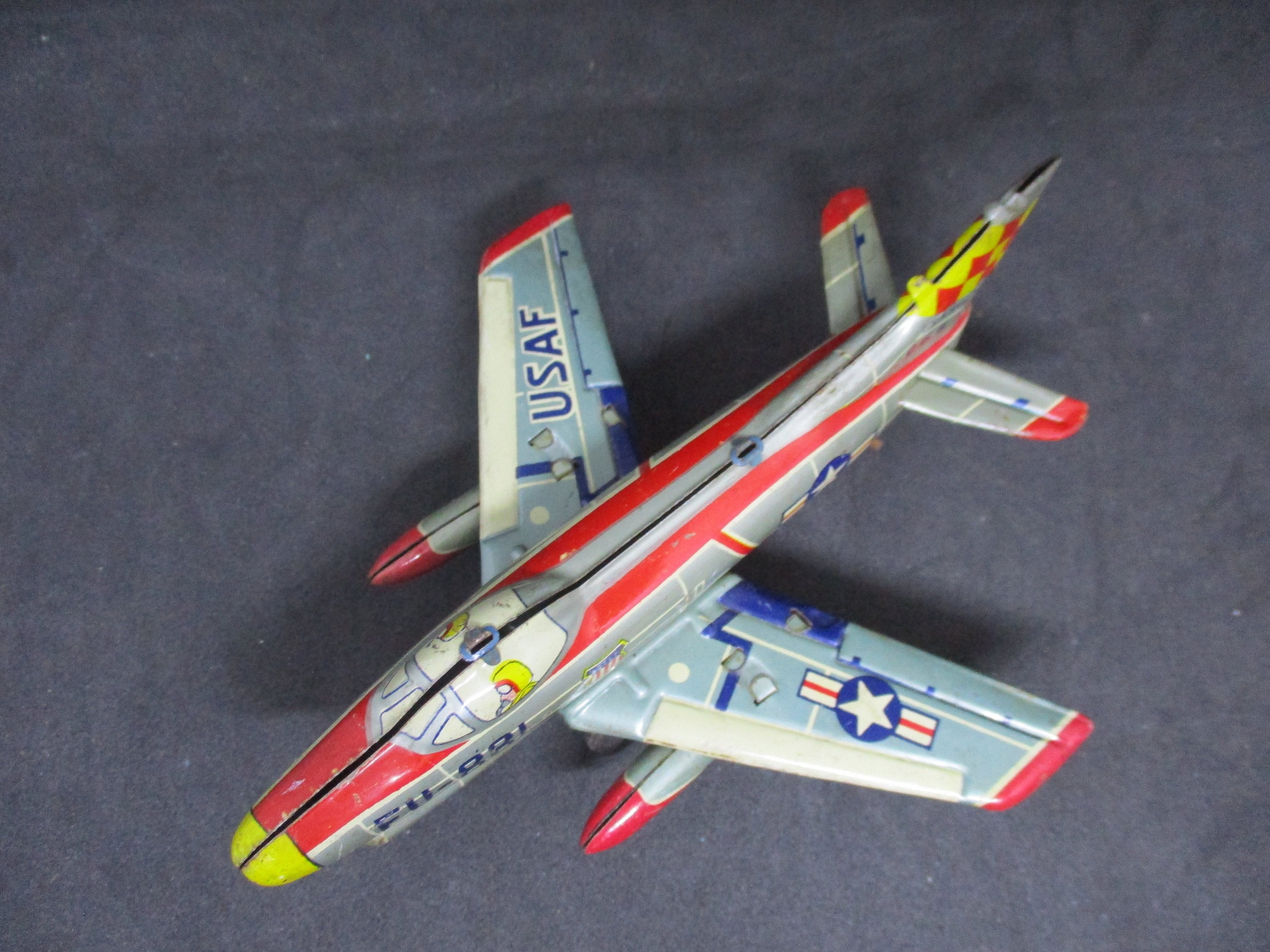 Haji Toys USAF FU-881 Tin Friction Toy Plane - Etsy