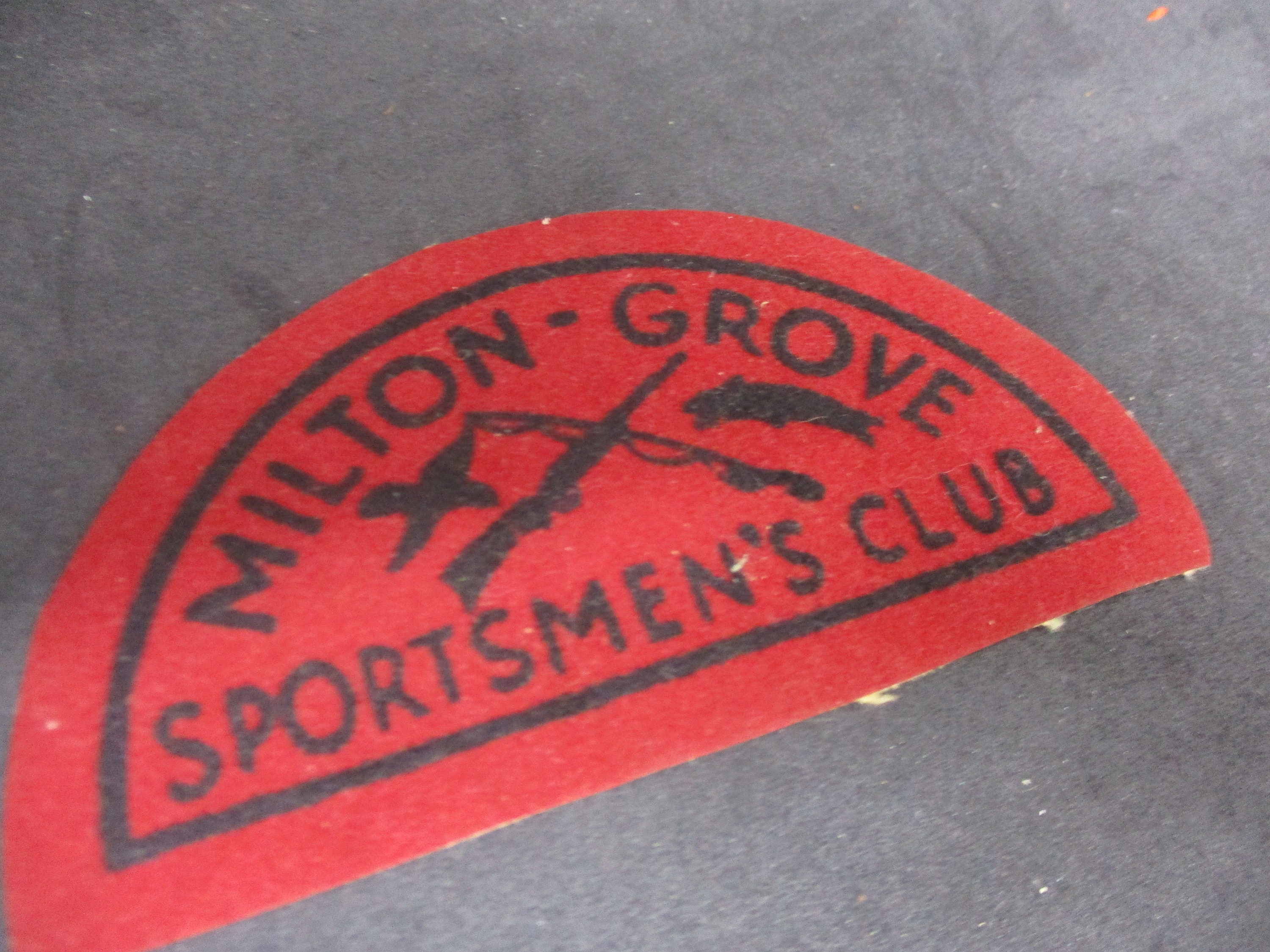 Vintage Milton-grove Sportsman Club Felt Patch - Etsy