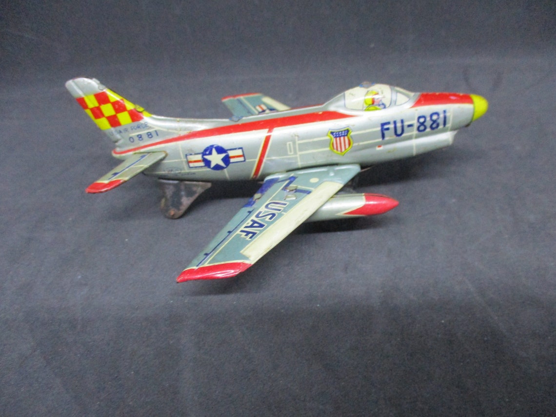 Haji Toys USAF FU-881 Tin Friction Toy Plane - Etsy