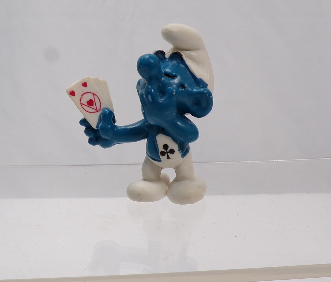 1979 PVC Smurf Figure - Playing Cards Smurf - Etsy