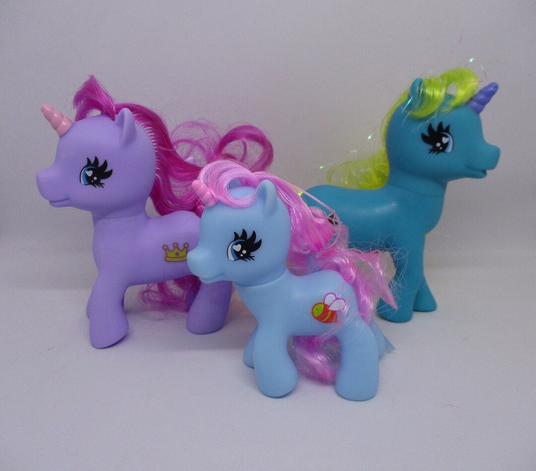 1980s Gi-go Ponies - MLP Fakes (two Different Blues Ones & One Purple ...