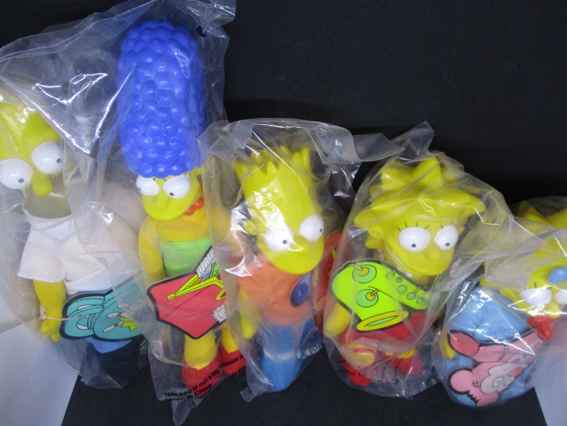 1990 Burger King the Simpsons Collectible Plush With Rubber Heads - Etsy