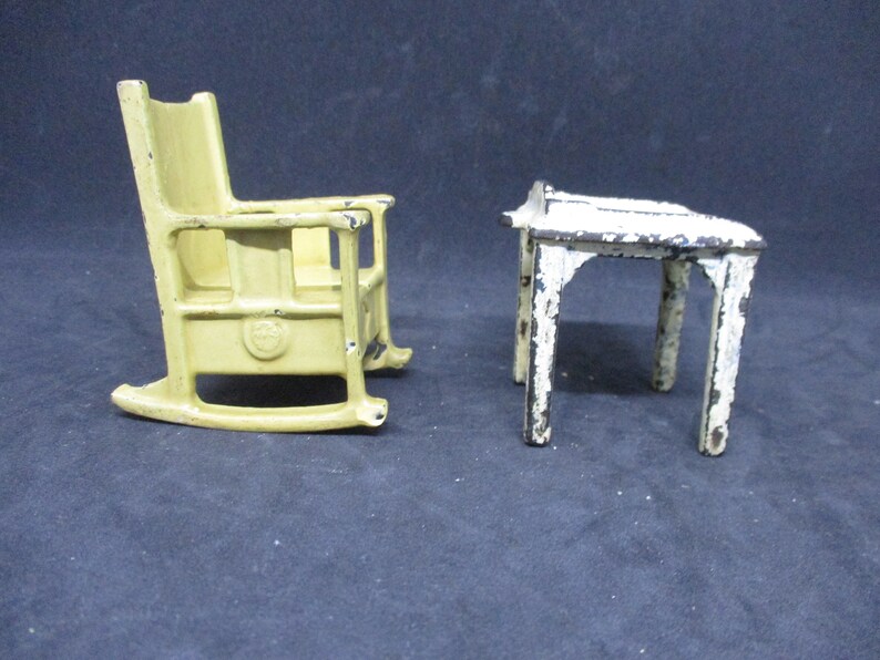 Prewar Cast Iron Toy Rocking Chair and Writing Table (1920s) - Etsy