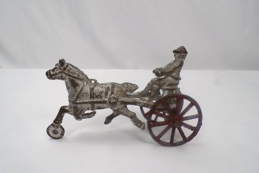 Cast Iron Trotting Horse and Buggy With Rider - Etsy