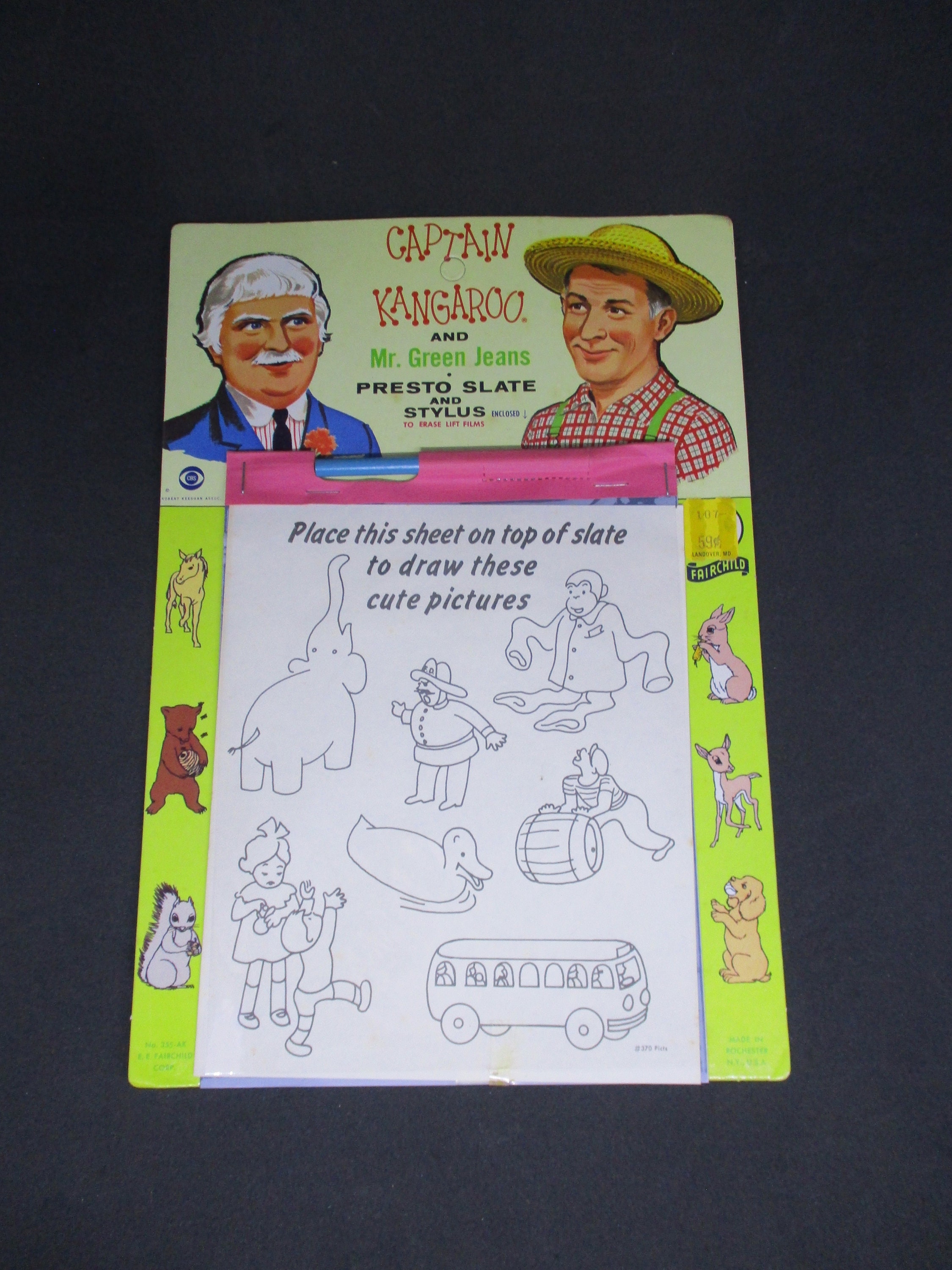 Captain Kangaroo and Mr. Green Jeans Presto Slate (1950s) - Etsy
