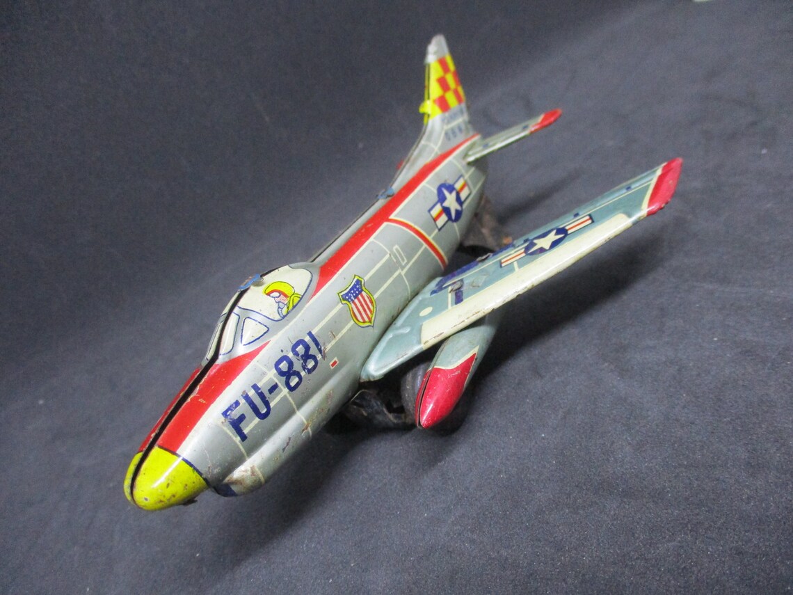 Haji Toys USAF FU-881 Tin Friction Toy Plane - Etsy