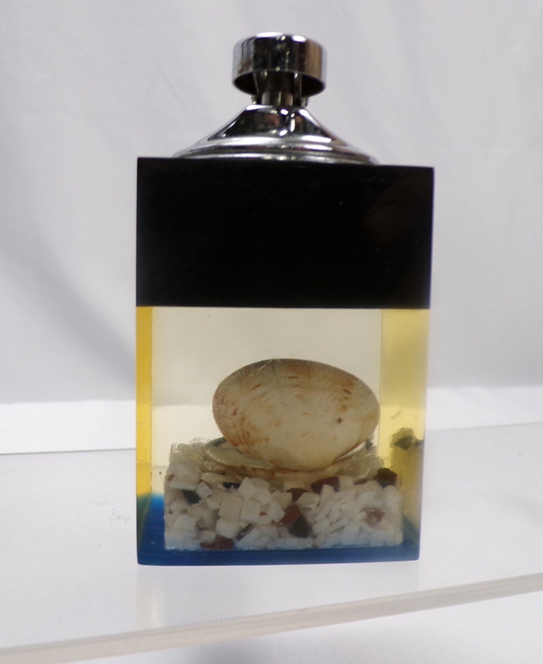 Lucite Table Lighter With Clam Shell and Pearl in the Center - Etsy