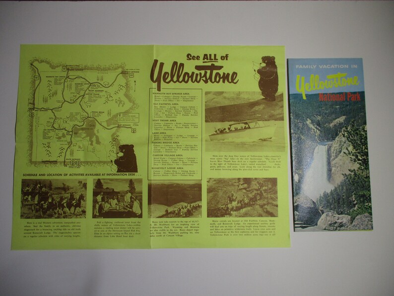 Yellowstone National Park Pamphlet and Map - Etsy