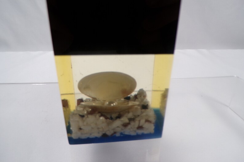 Lucite Table Lighter With Clam Shell and Pearl in the Center - Etsy