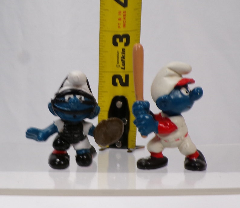1980s Baseball Themed Smurfs Catcher and Hitter PVC Figures (hong Kong ...