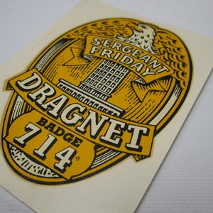 Vintage Decal From Dragnet the TV Show - Badge 714 Sargeant Friday - Etsy