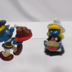 1982 Thanksgiving Smurf and Smurfette PVC Figures - Etsy