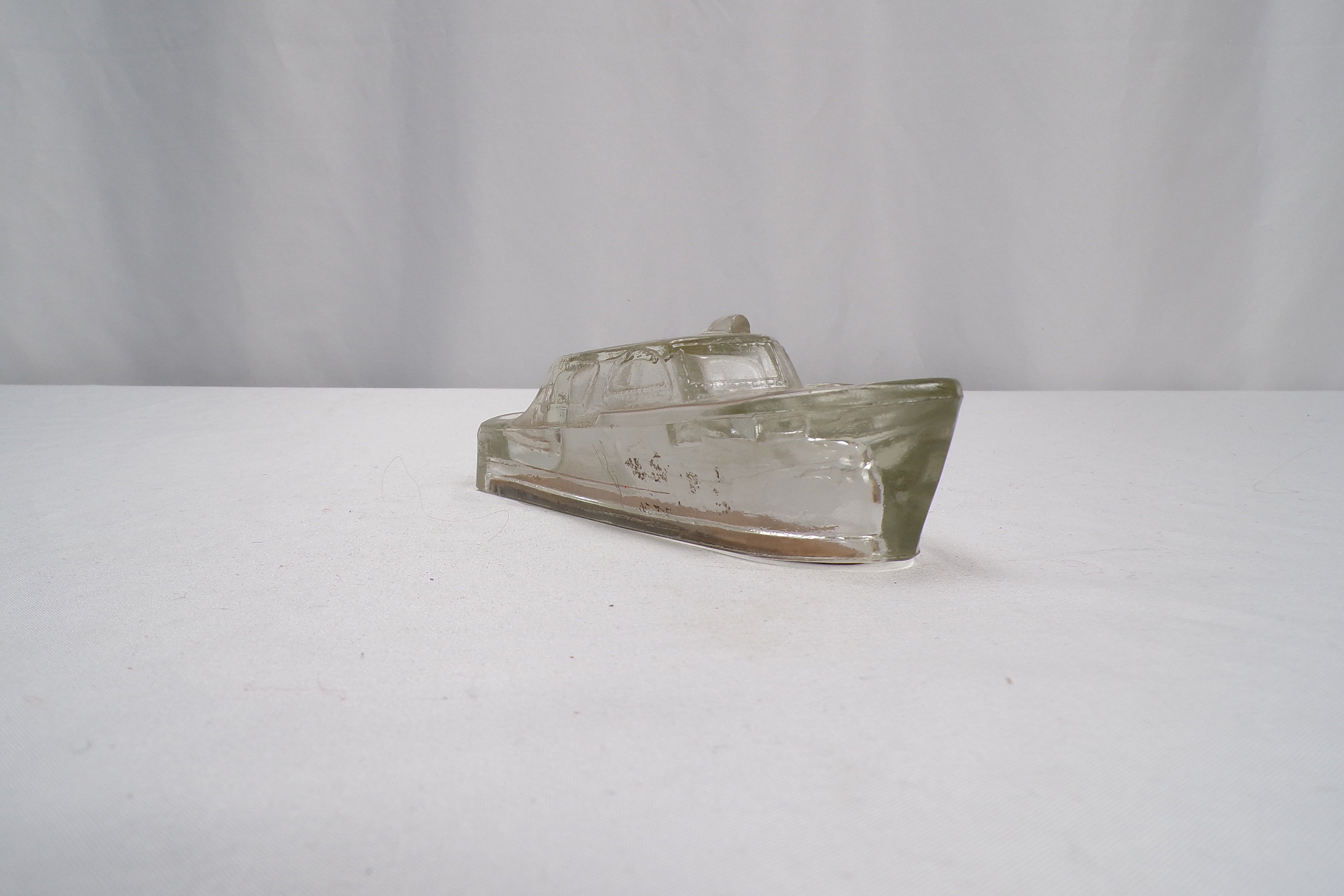 Vintage Clear Glass Speed Boat Shaped Candy Container - Etsy