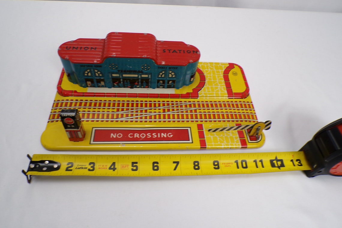 Marx Toys Tin Union Station Model Train Station (blue and Yellow) - Etsy