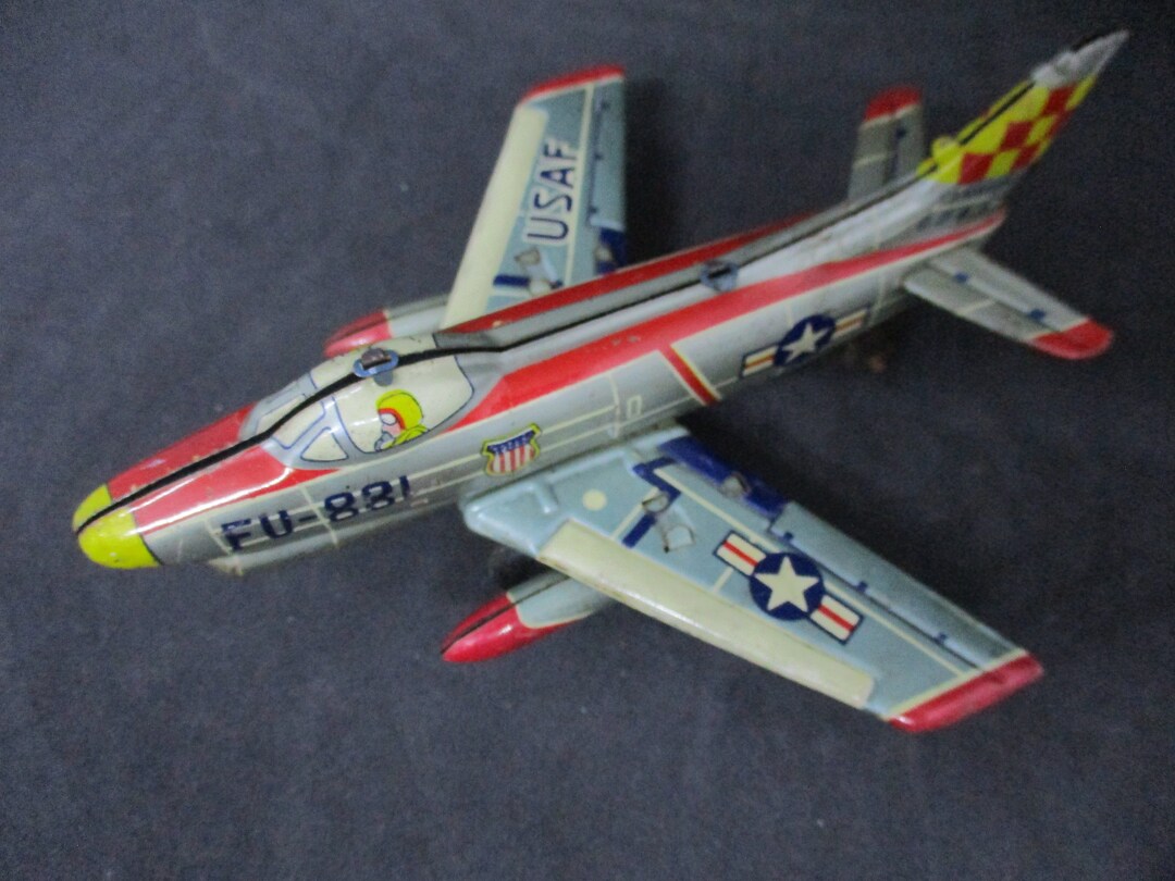 Haji Toys USAF FU-881 Tin Friction Toy Plane - Etsy