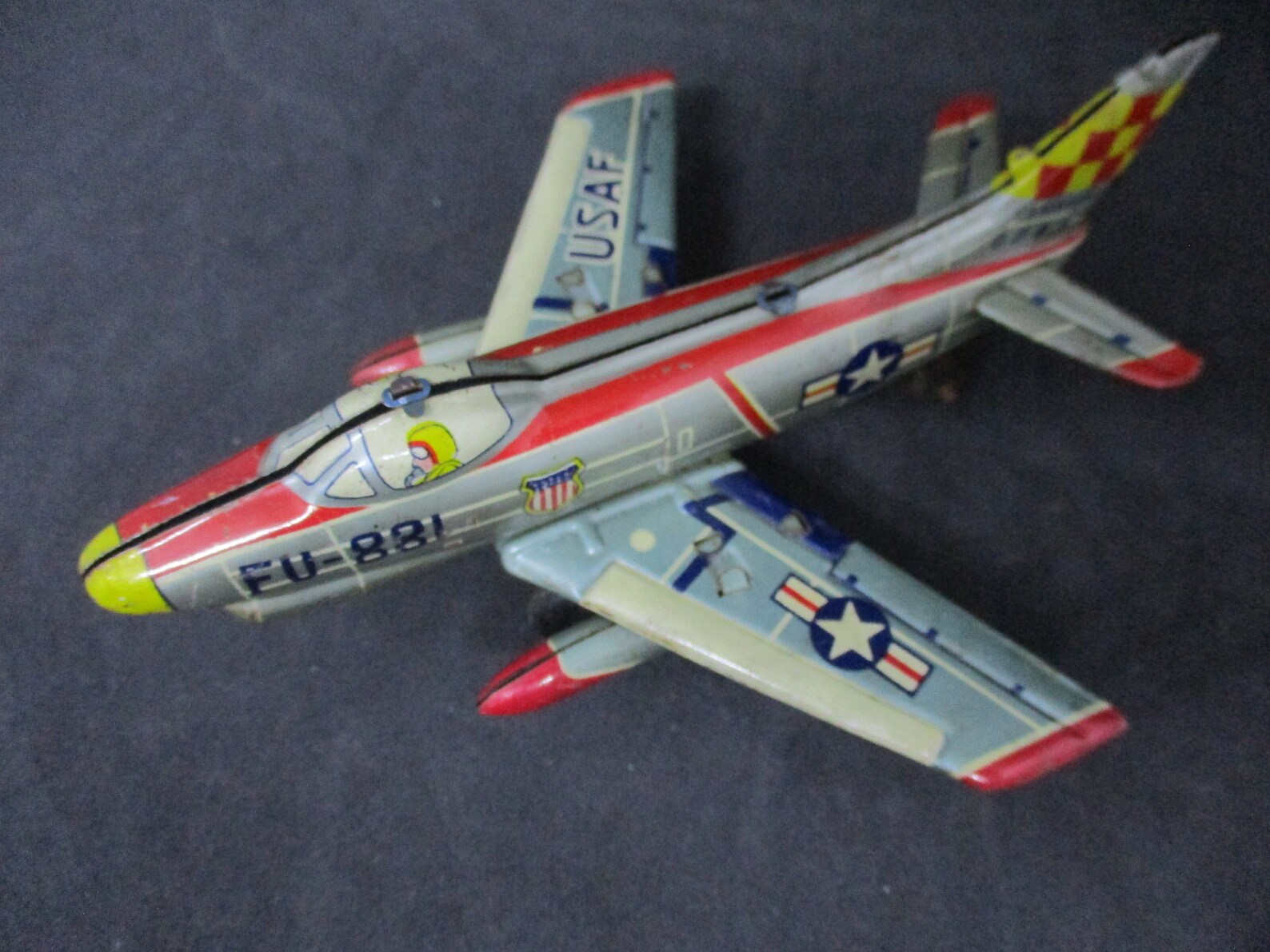 Haji Toys USAF FU-881 Tin Friction Toy Plane - Etsy