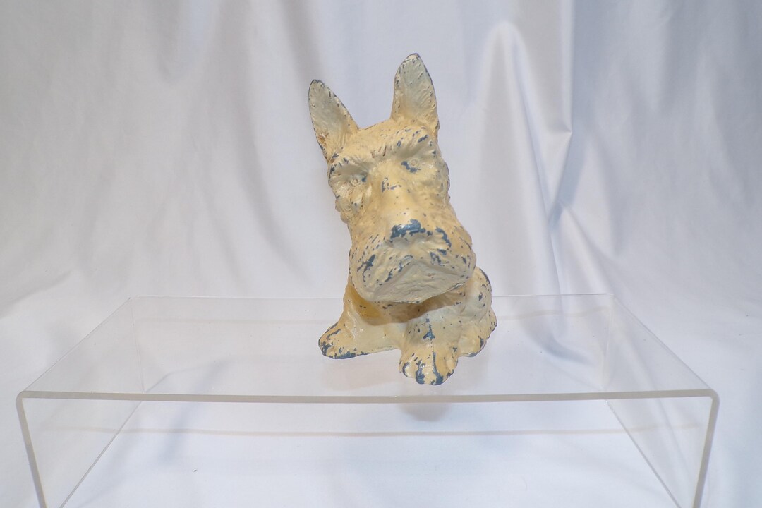 Cast Iron White Sitting Scotty Dog Still Bank - Etsy