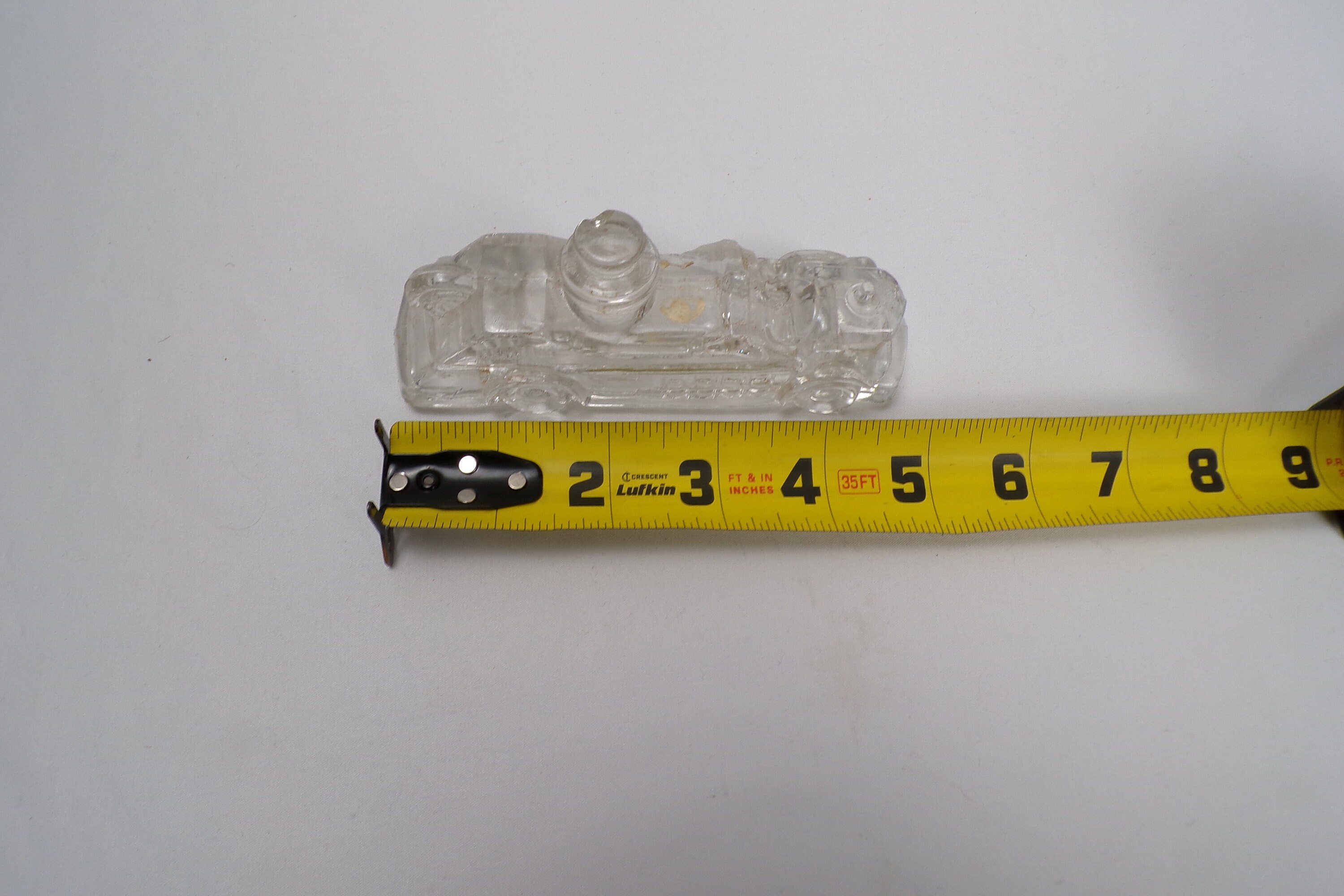 Vintage Clear Glass Firetruck Candy Container - Victory Glass Jeannette ...