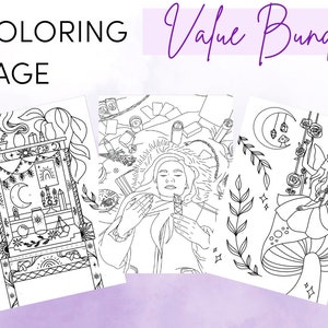 Colouring Page Bundle | Magical Coloring Page | Spiritual Coloring Page ...