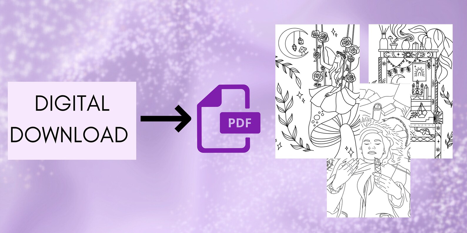 Colouring Page Bundle | Magical Coloring Page | Spiritual Coloring Page ...