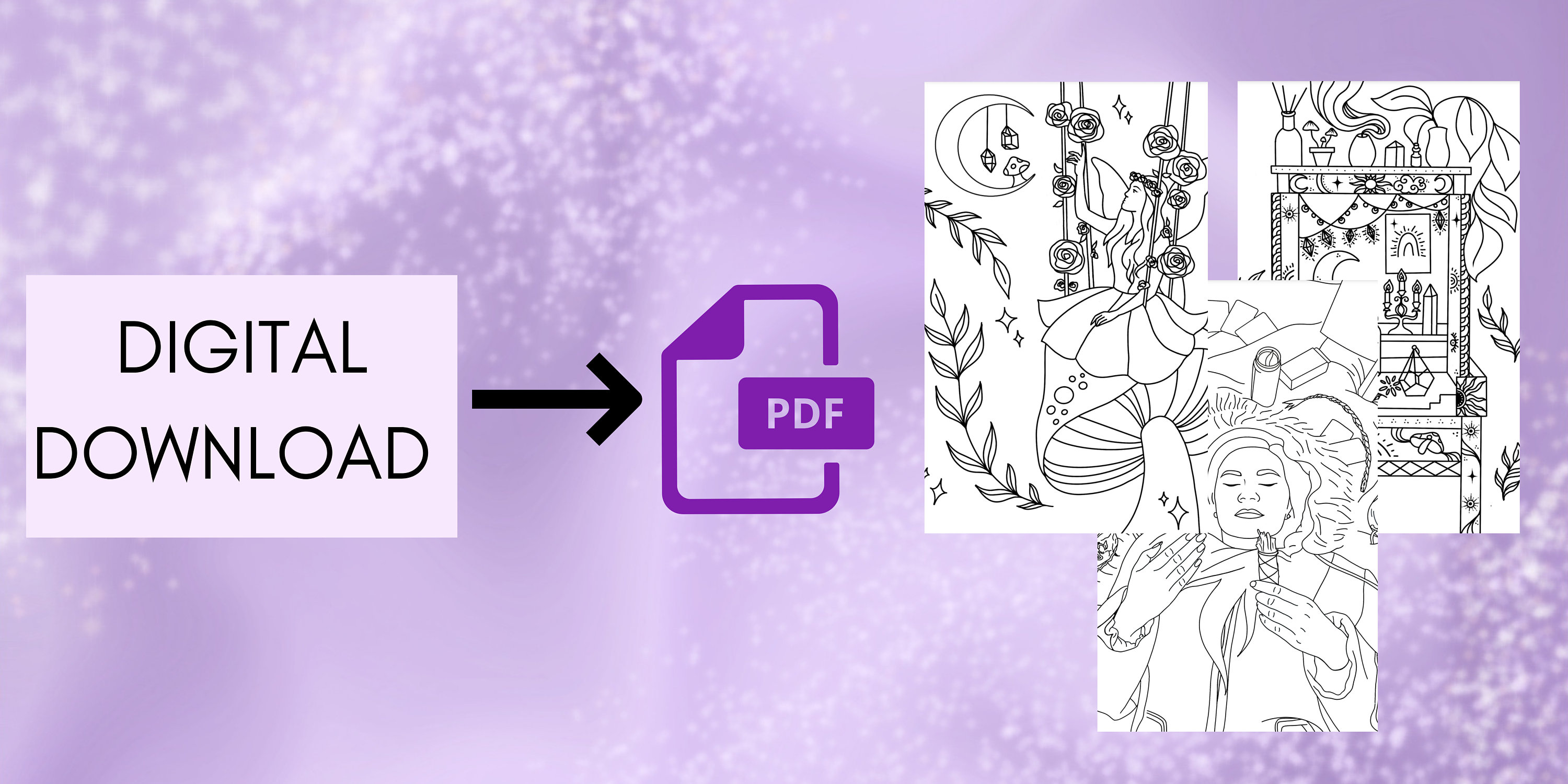 Colouring Page Bundle | Magical Coloring Page | Spiritual Coloring Page ...