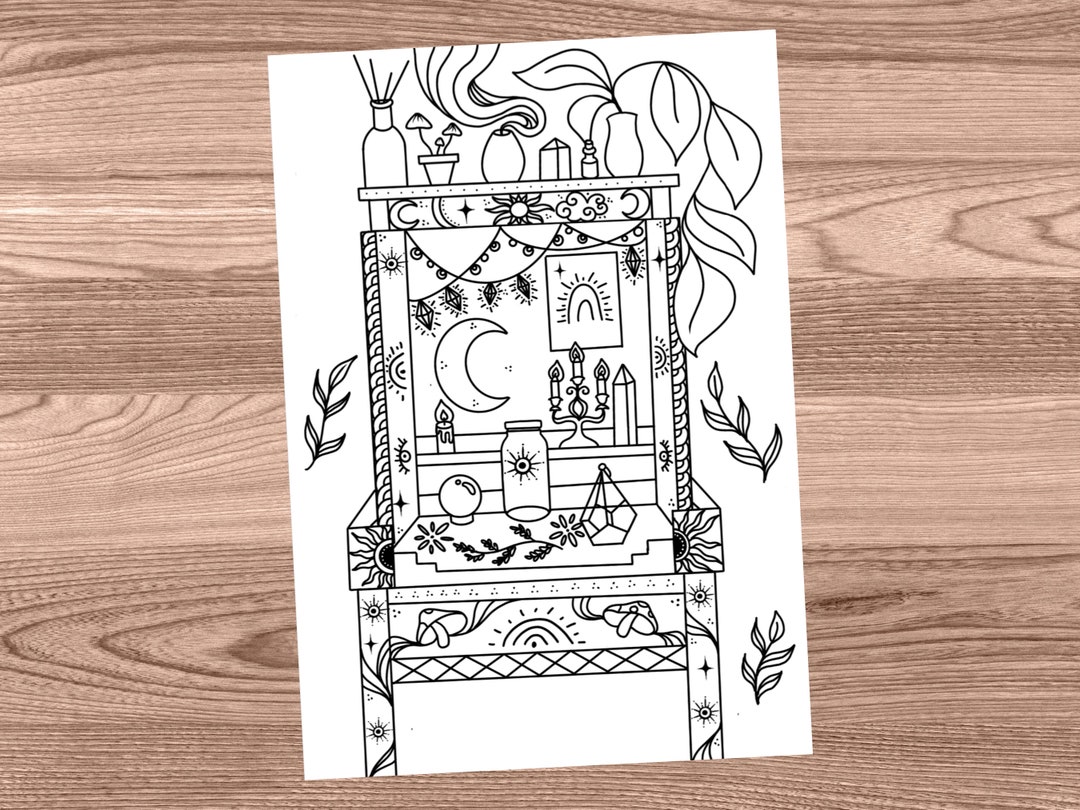 Spiritual Altar Printable Colouring Page | All Ages Coloring | Adult ...