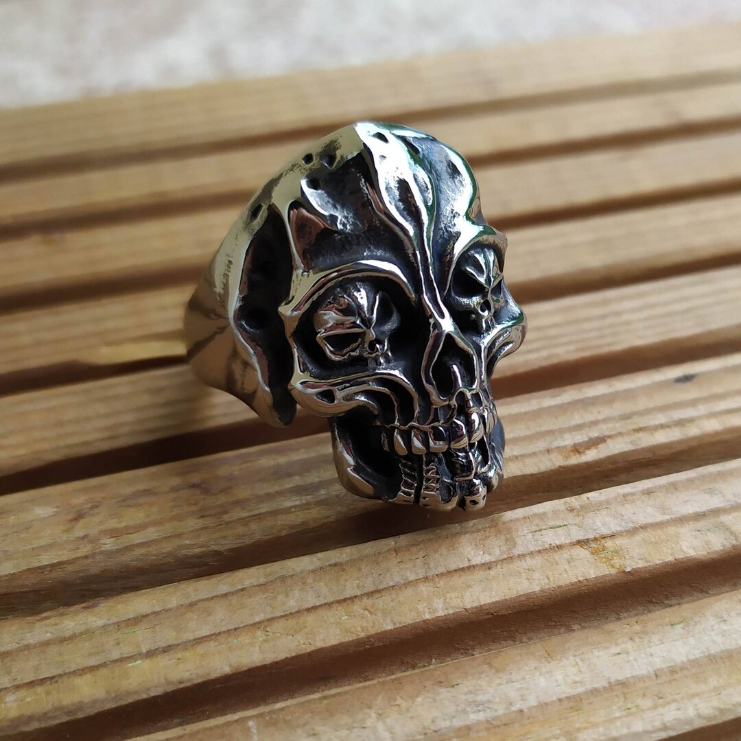 Horse Ring Eye Death Head Skull in Inoxidable Steel Massif Very ...
