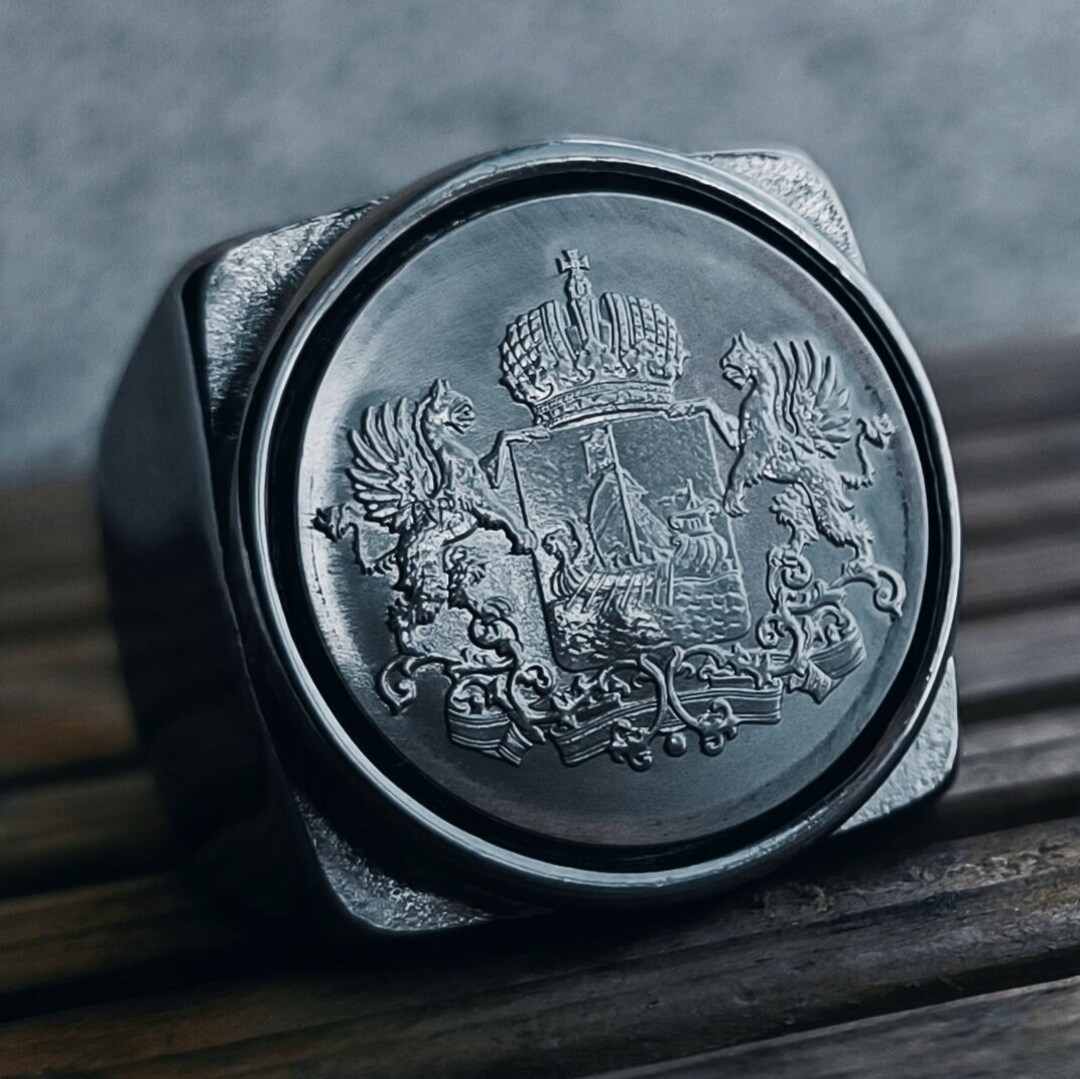 Nordic Coat of Arms Signet Ring Viking Coat of Arms Ring - Etsy