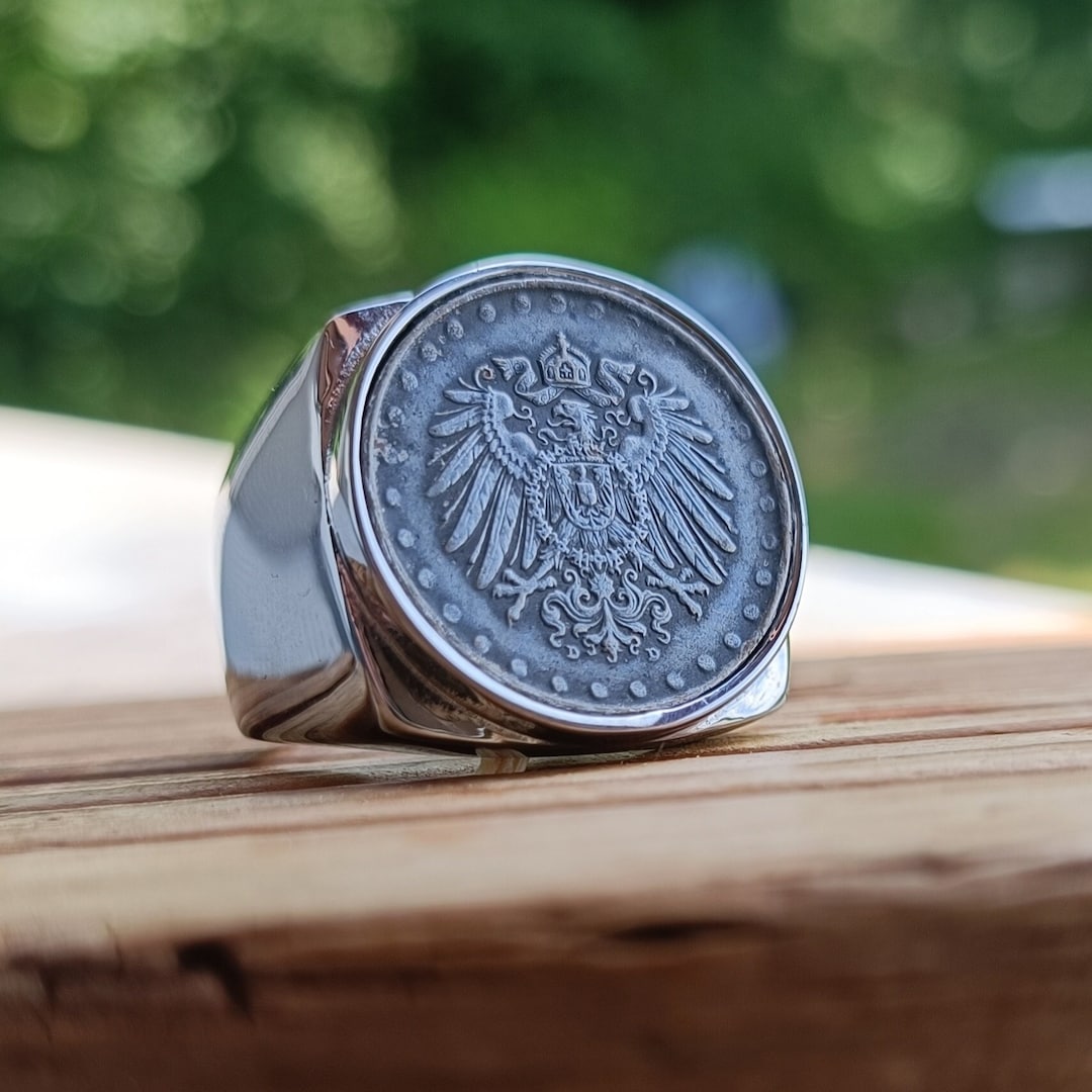 Signet Ring the Coat of Arms of Prussia Germany, Men's Signet Ring ...