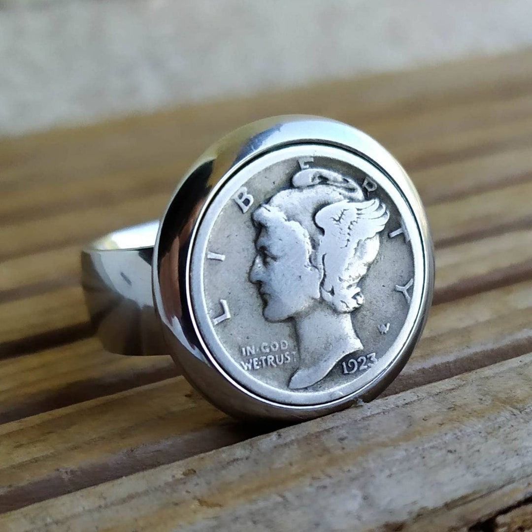 USA Coin Ring One Dime Mercury Dime Handmade - Etsy