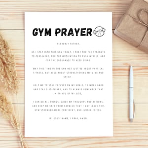 Gym Studio Prayer Wall Art Printable Christian Home or Office Decor ...