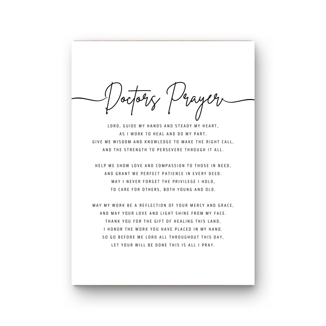 Doctors Prayer Wall Art Printable Christian Home or Office Decor ...