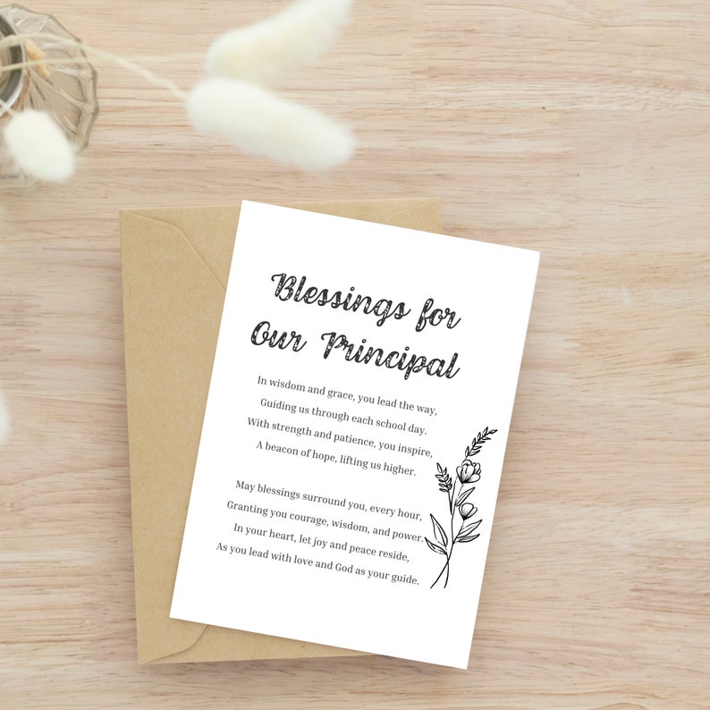 Principal Printable Prayer Wall Art Printable Poem Christian Principal ...