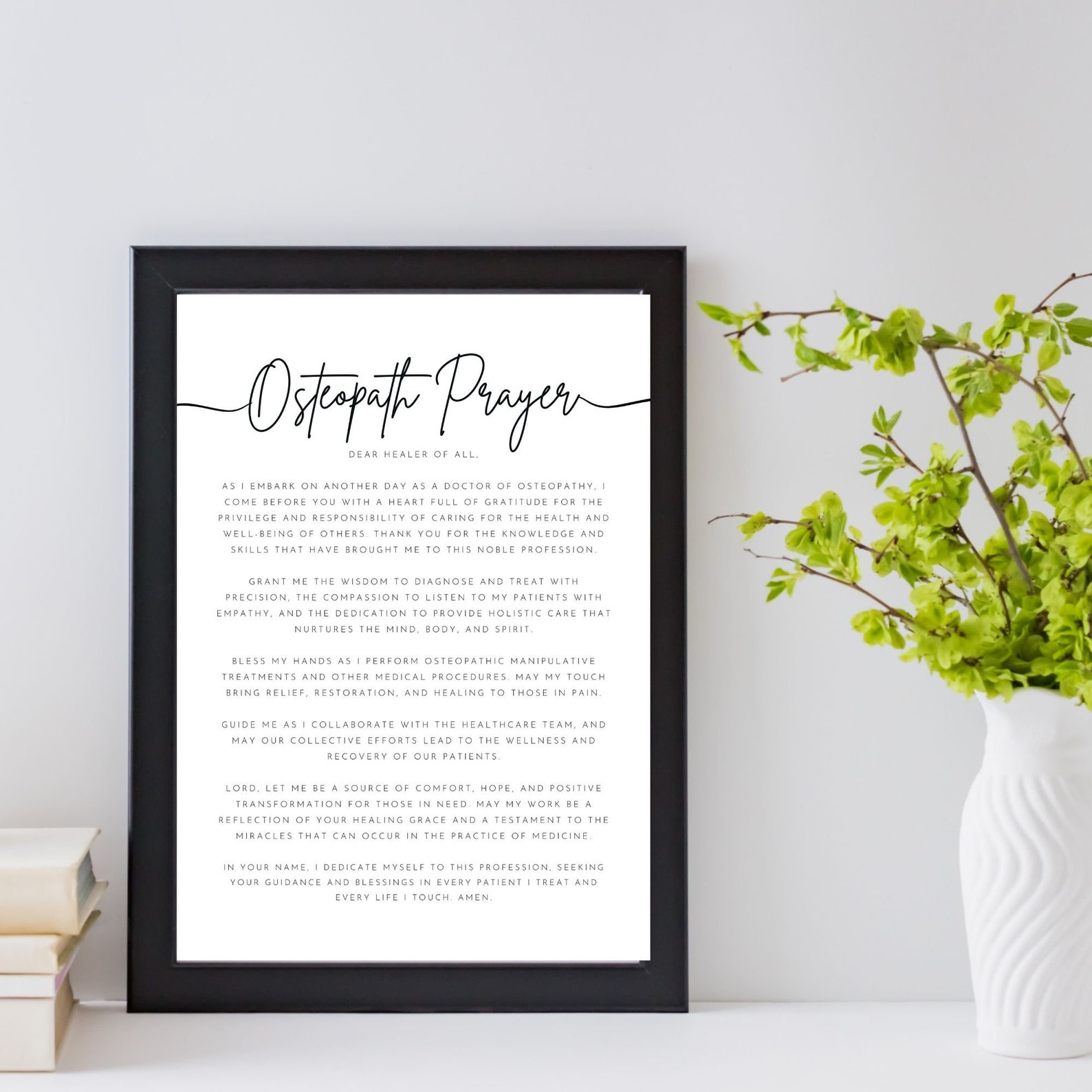 Doctor of Osteopathy Wall Art Printable Prayer Office Decor Digital ...