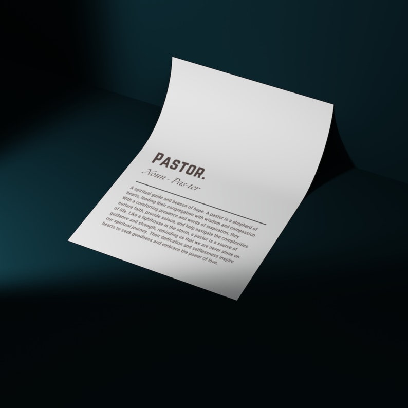 Pastor Definition Print - Black & White Minimal Wall Art - Best Pastors ...