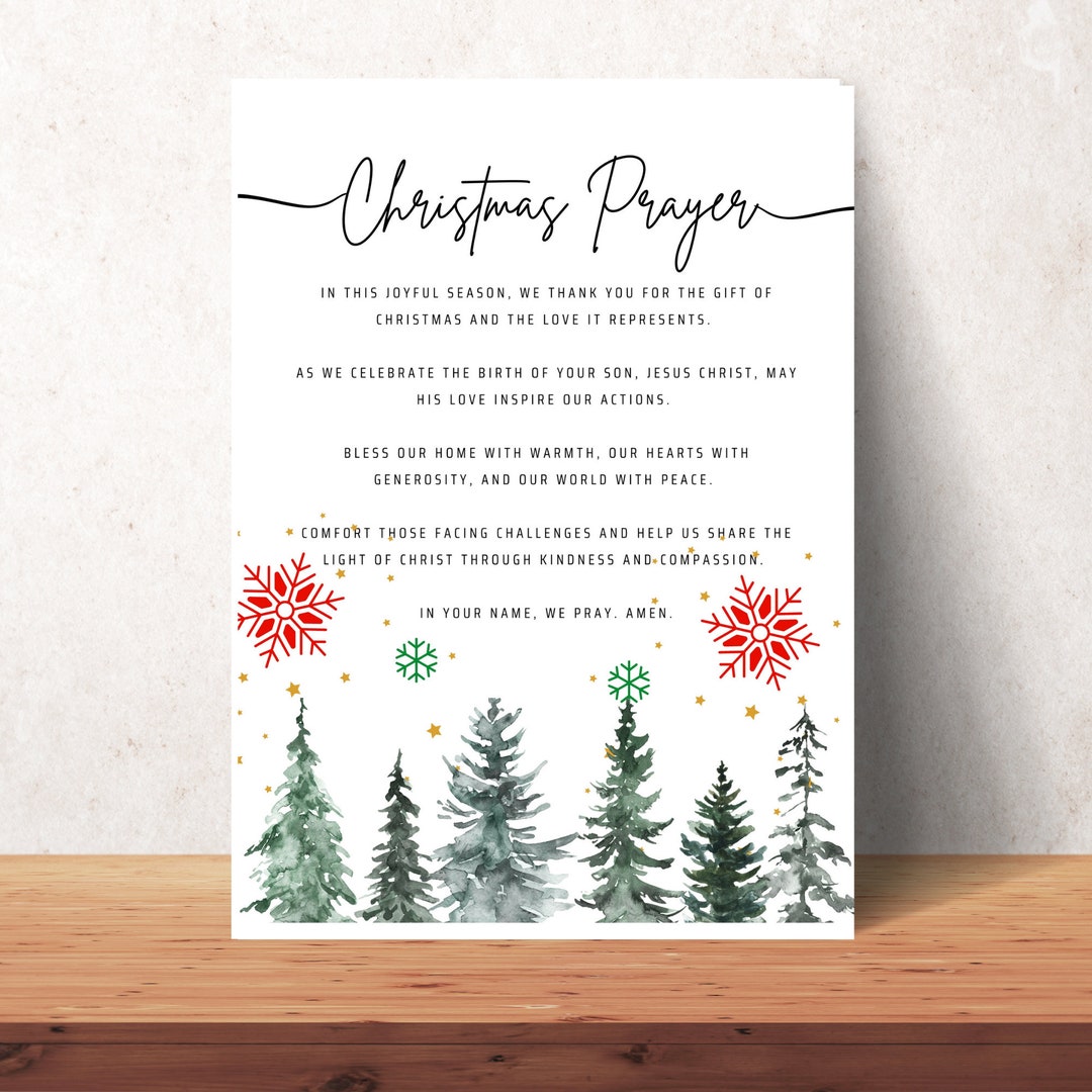 Christmas Prayer Wall Art Printable - Christian Poster Decor - Home ...