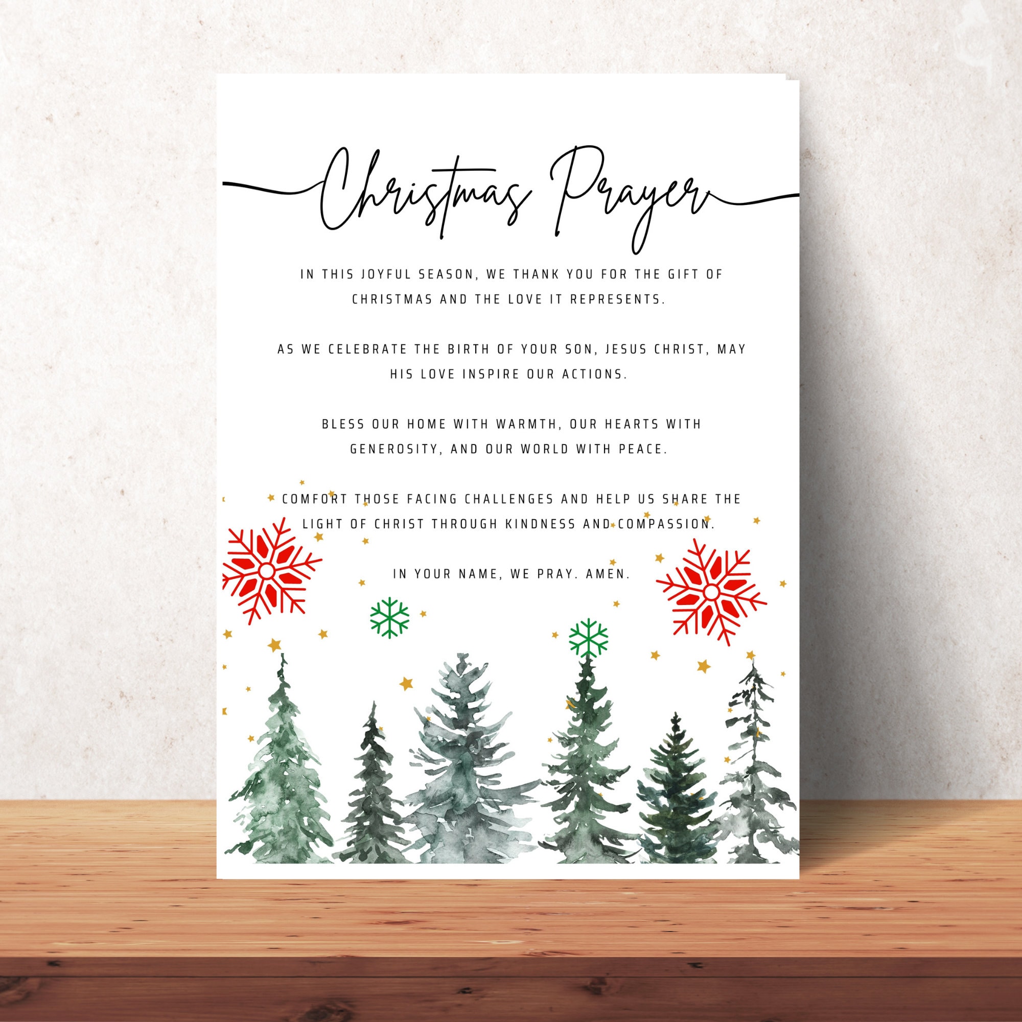 Christmas Prayer Wall Art Printable Christian Poster Decor Christmas ...