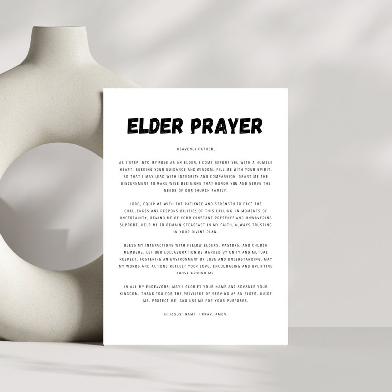 Elder Prayer Wall Art Printable Christian Poster Decor Home or Church ...