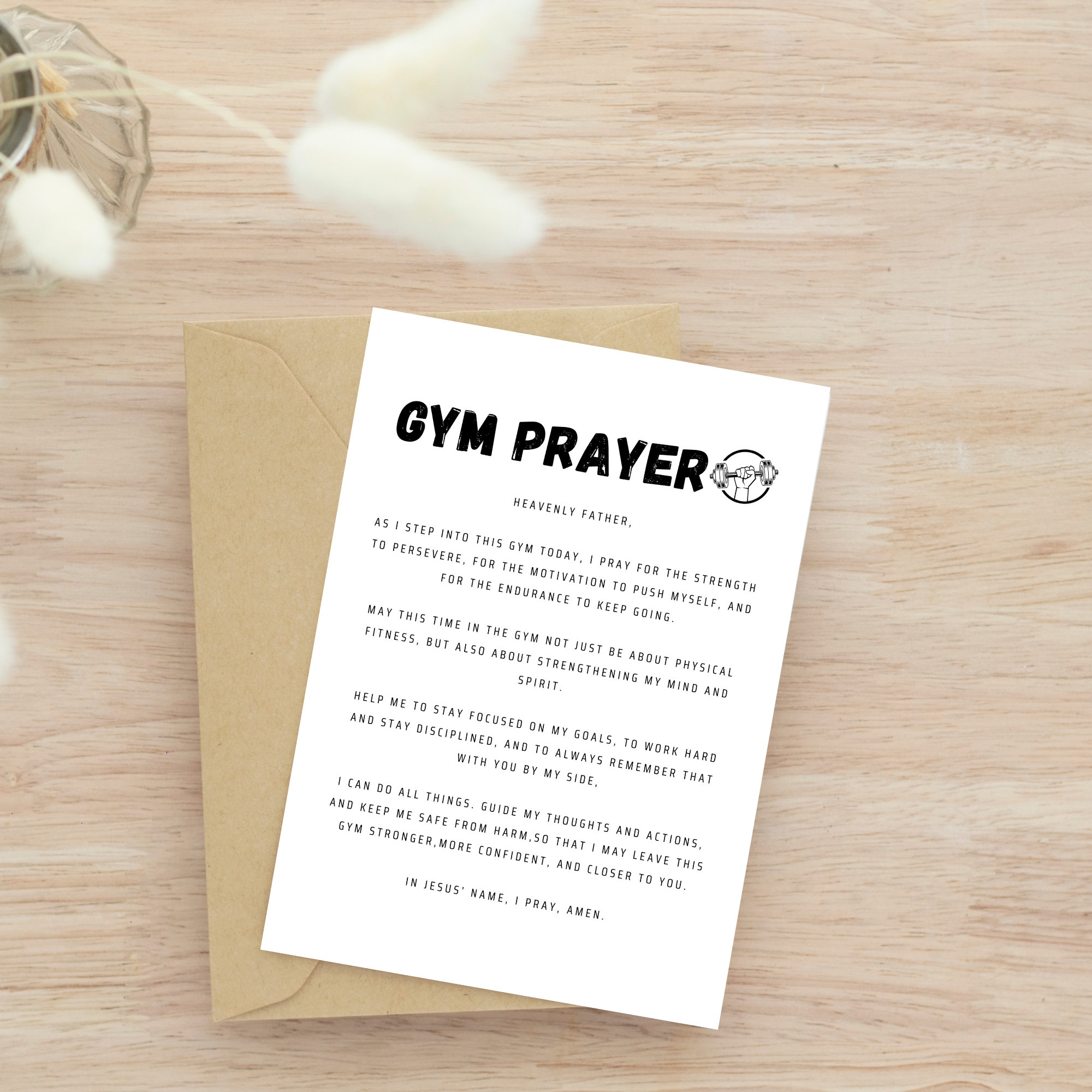 Gym Studio Prayer Wall Art Printable Christian Home or Office Decor ...