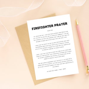 Firefighter Prayer Printable Wall Art Modern Christian Art Firefighter ...