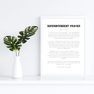 Superintendent Prayer Wall Art Printable Christian School Office Decor ...