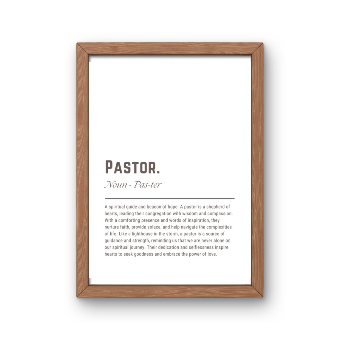 Pastor Definition Print - Black & White Minimal Wall Art - Best Pastors ...