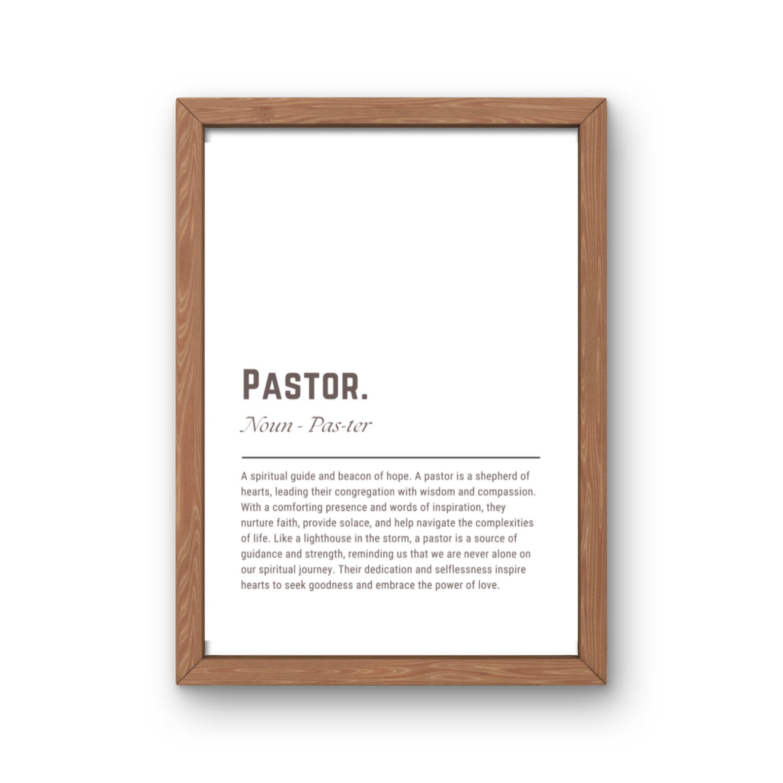 Pastor Definition Print - Black & White Minimal Wall Art - Best Pastors ...