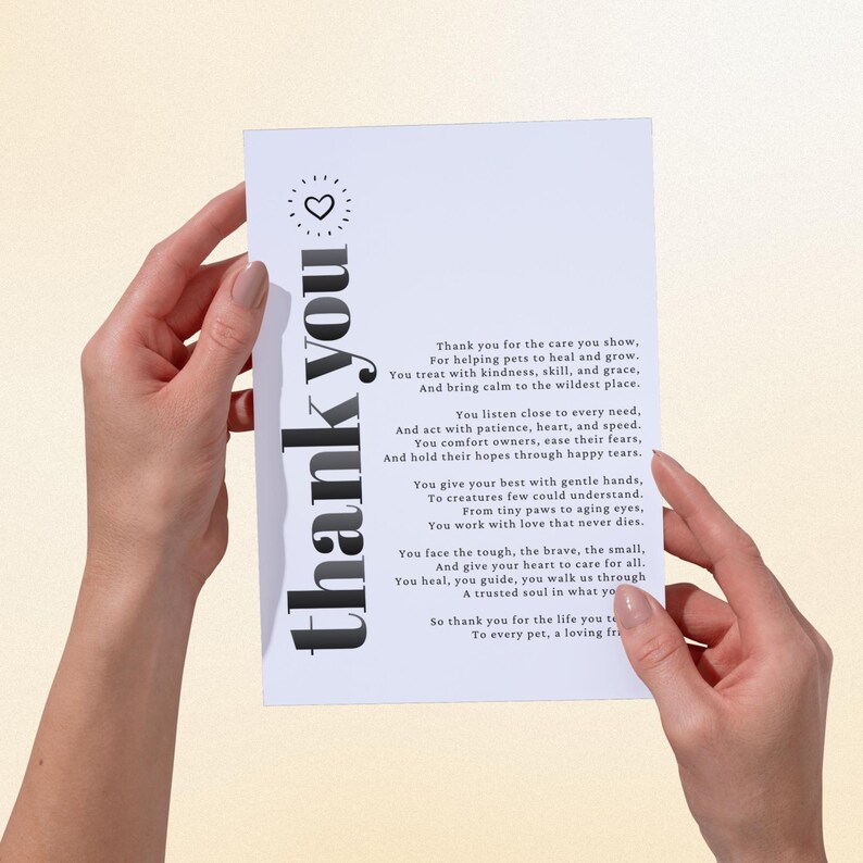 Counselor Thank You Card Printable Poem Gift for Counselor Appreciation ...